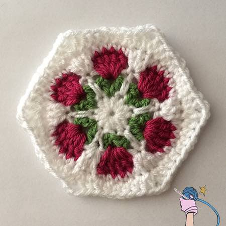 Crochet Flower Garden Hexagon - Dearest Debi Patterns